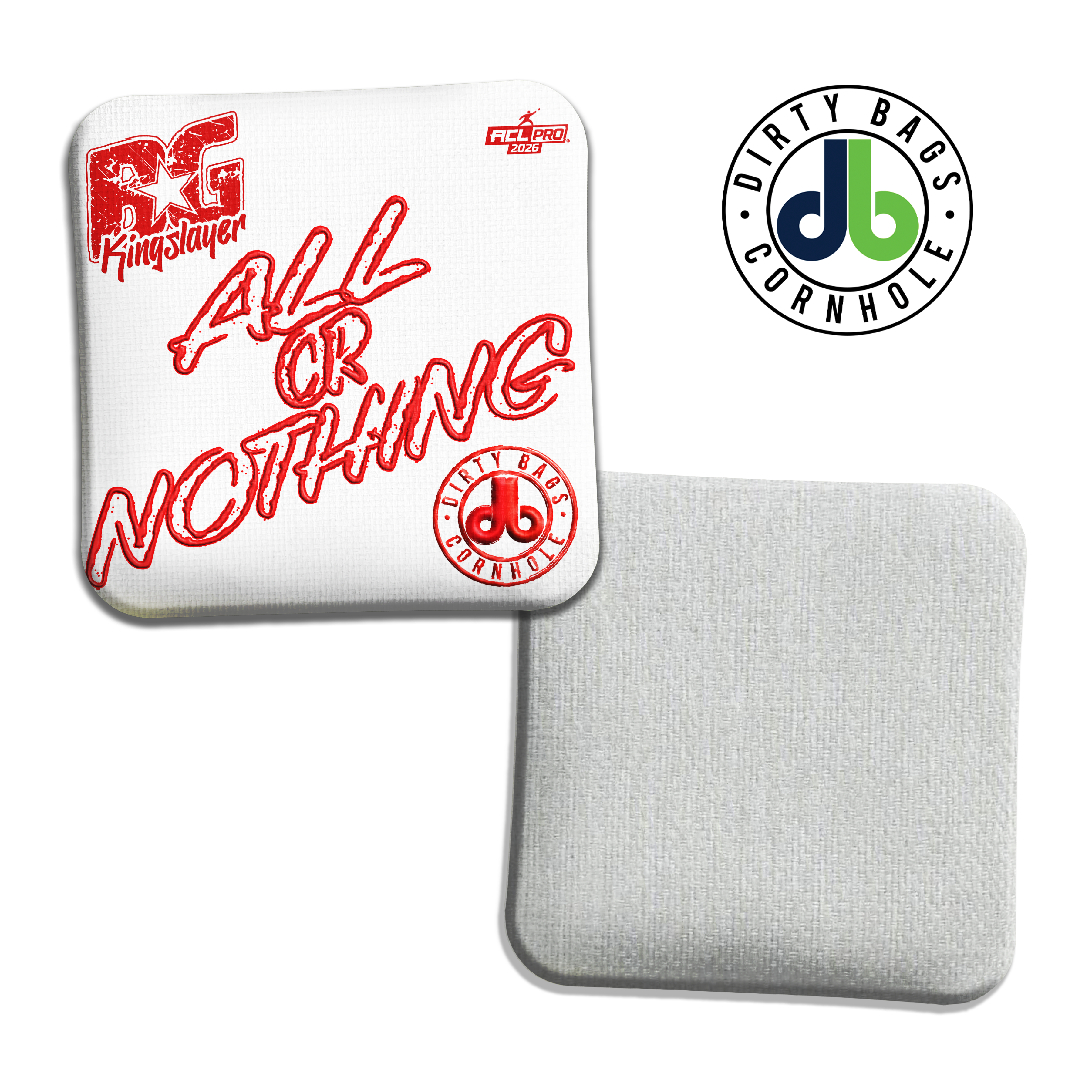 BG Cornhole Bags - Kingslayer - All Or Nothing White – Dirty Bags Cornhole