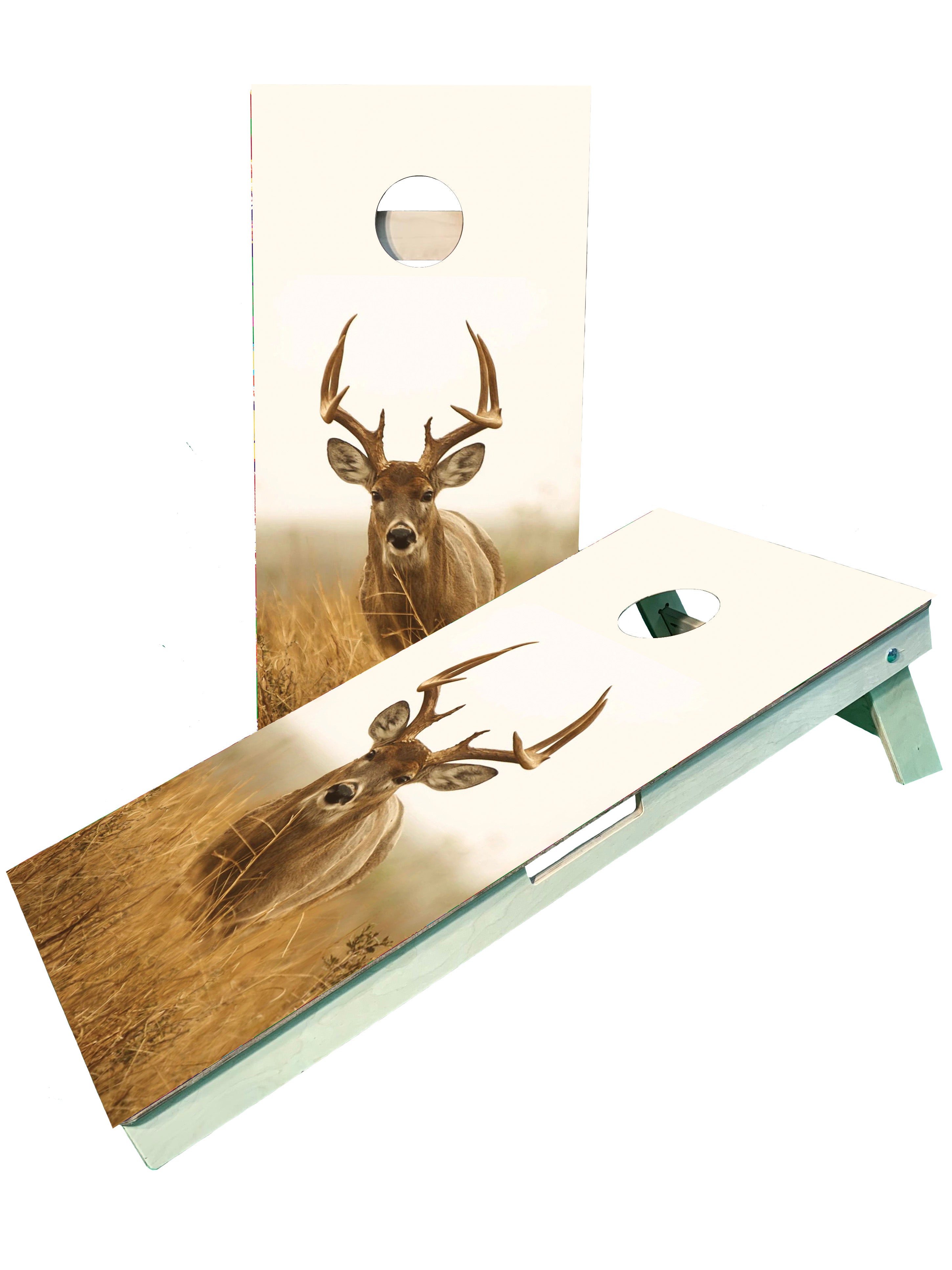 Buck In Corn Field Cornhole Boards – Dirty Bags Cornhole