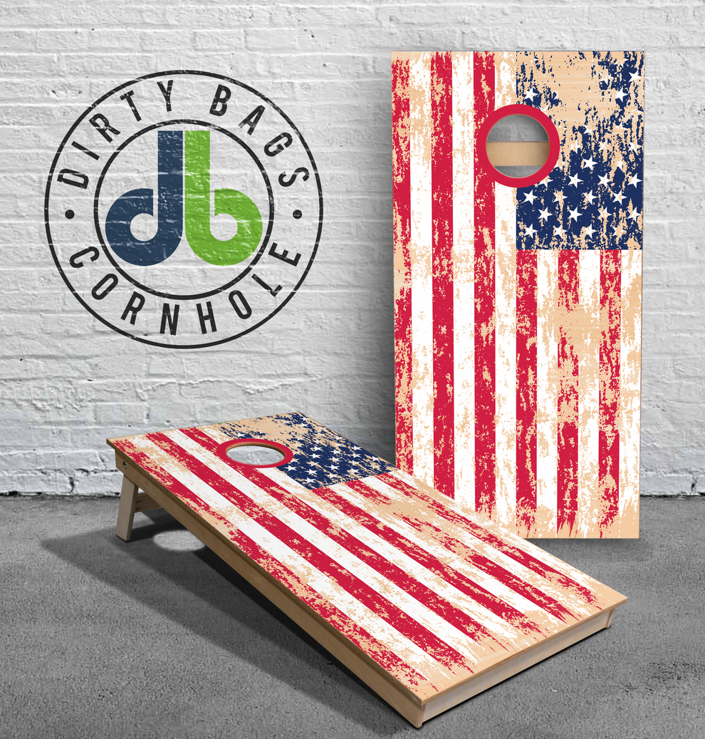 Professional Cornhole Boards - Distressed USA Flag – Dirty Bags Cornhole